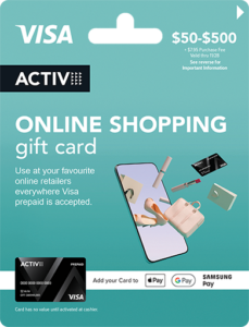 Online Shopping - Activ Visa Cards